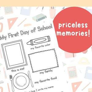 First Day of School Coloring Page, Back to School Coloring Page, First ...