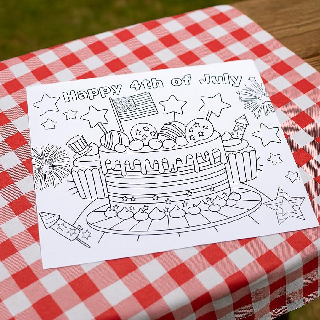 4th of July Coloring Page, Patriotic Coloring Page, 4th of July ...