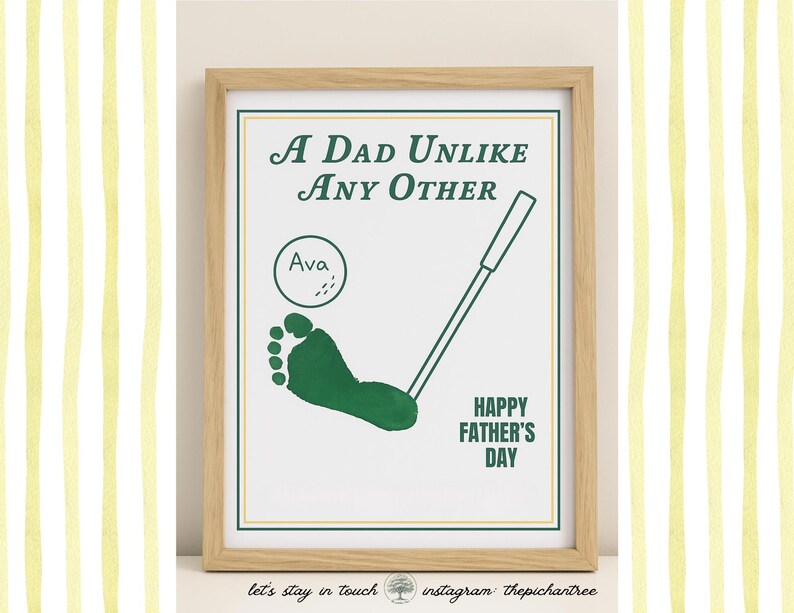 Father’s Day Handprint Art Golf Printable | Best Dad by Par | Handprint ...