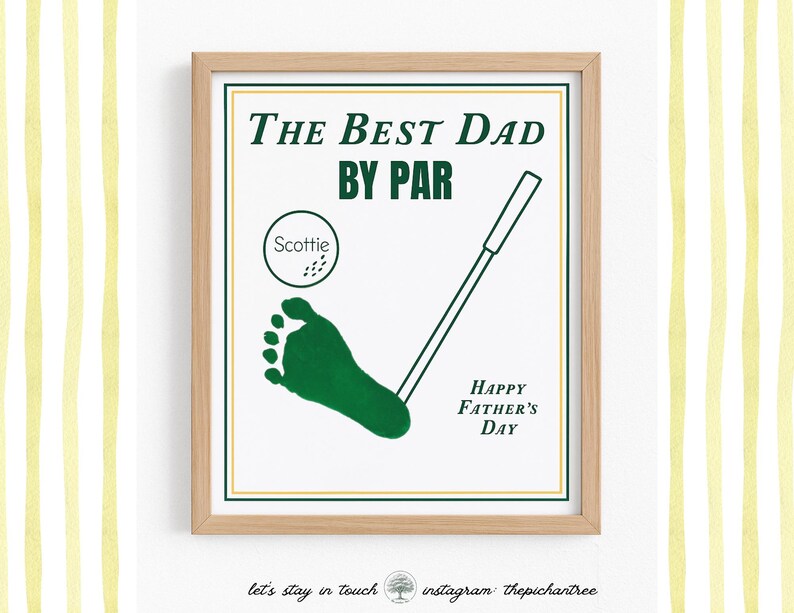 Father’s Day Handprint Art Golf Printable | Best Dad by Par | Handprint ...