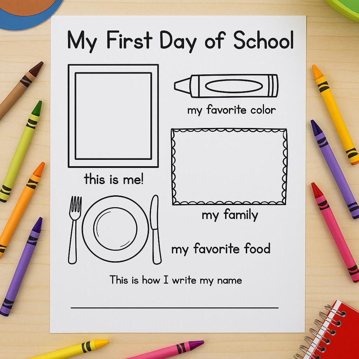 First Day of School Coloring Page, Back to School Coloring Page, First ...