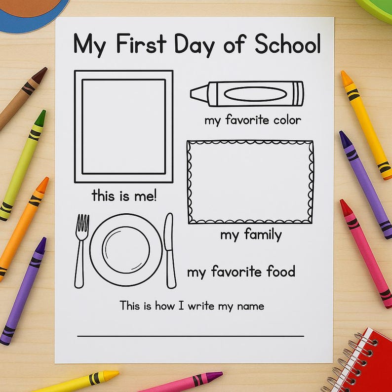 First Day of School Coloring Page, Back to School Coloring Page, First ...