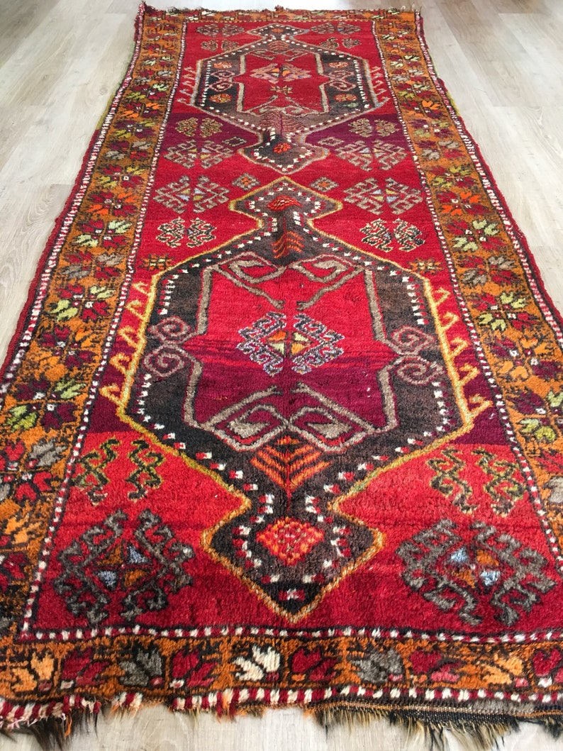 SL41 Oushak Turkish Runner 229 X 91cm / 7'6 X 2'11 Beautiful Bohemian ...