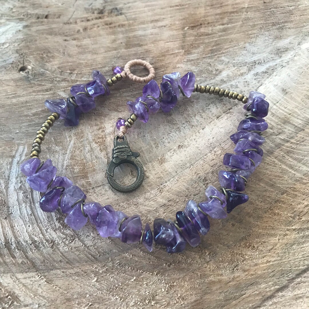 Raw Amethyst Ankle Foot Bracelet Custom Anklet Boho Beach Summer ...
