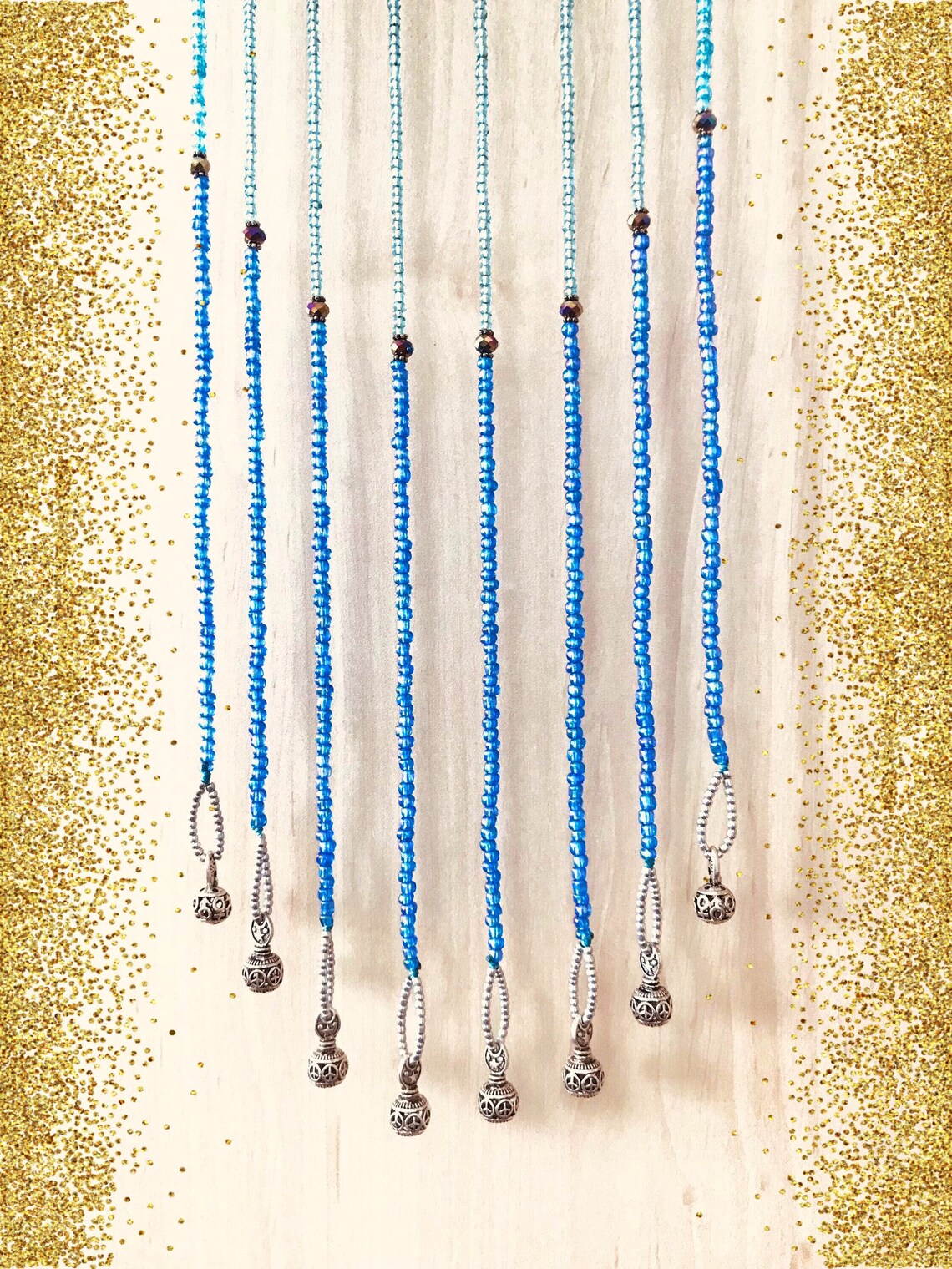 Unique beaded wall hanging decor glass blue beads suncatcher | Etsy