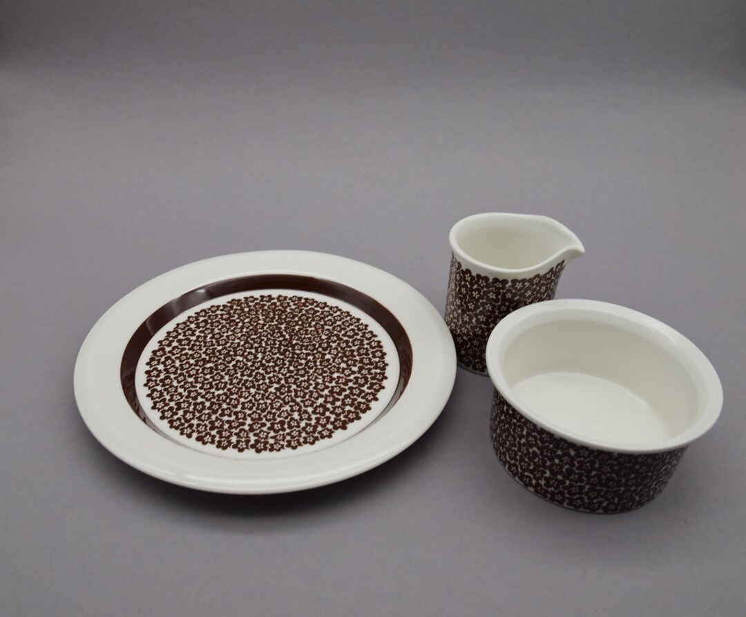 Arabia Finland Faenza Brown Flower, Inkeri Seppäla Decor, Form Design ...