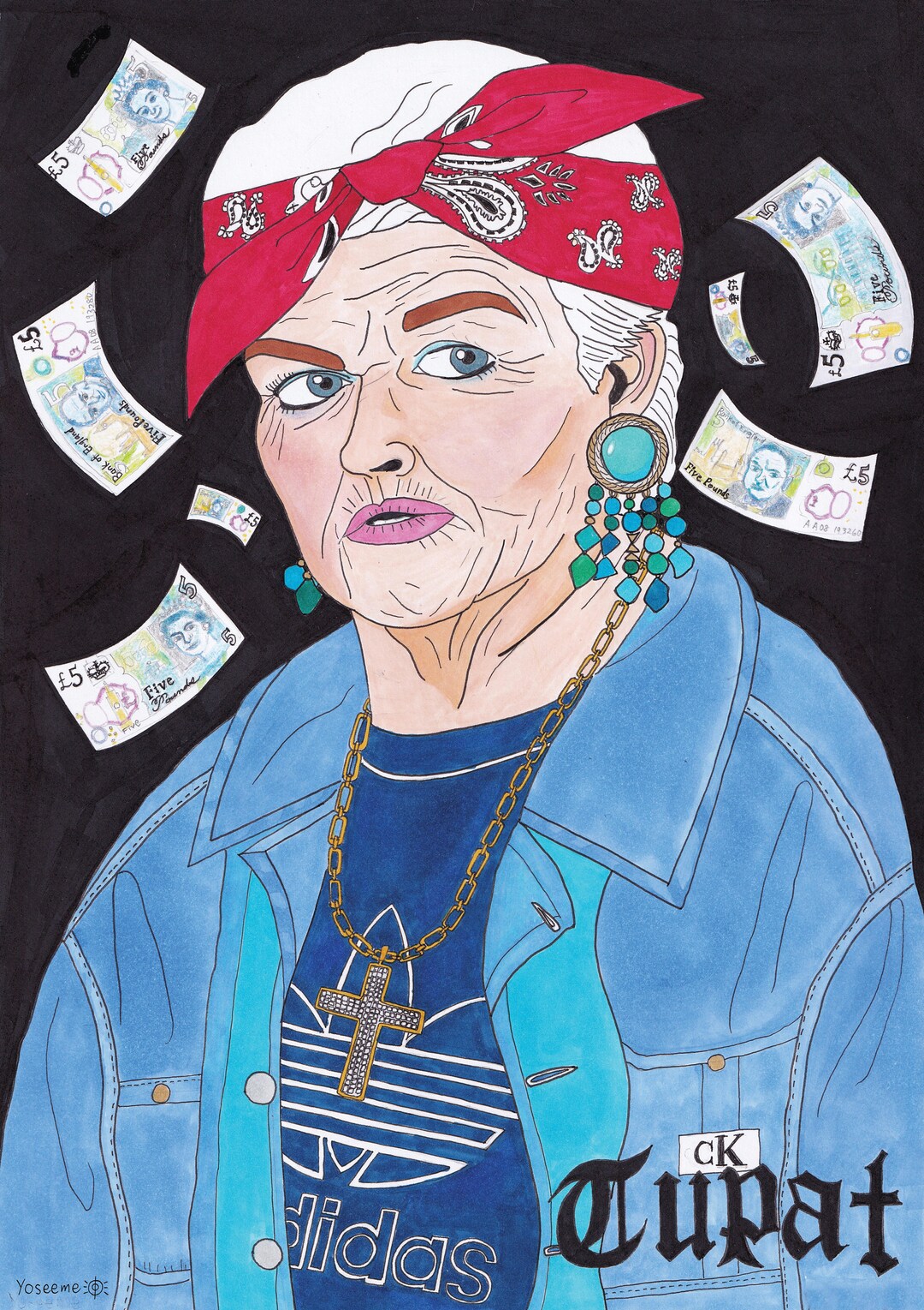 Tupat- Pat Butcher & Tupac Mash-up Art Poster - Etsy