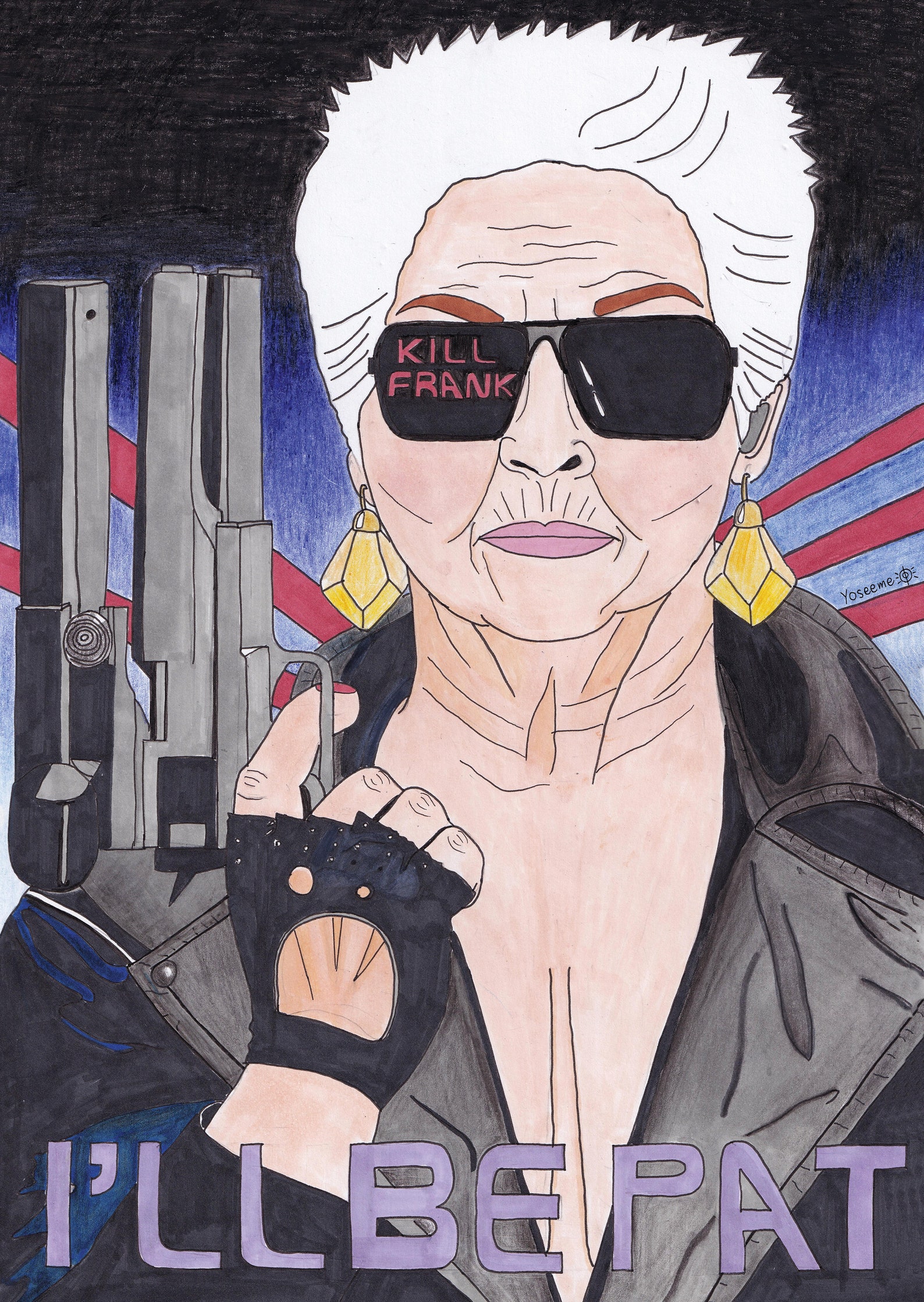 I'll Be Pat Pat Butcher & Terminator Mash-up Art Poster - Etsy