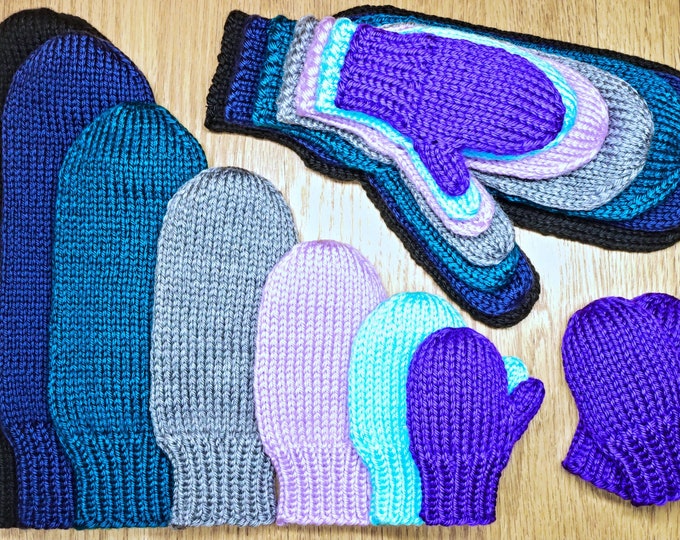 Knitting Pattern: Basic Knit Mittens in All Sizes - Etsy