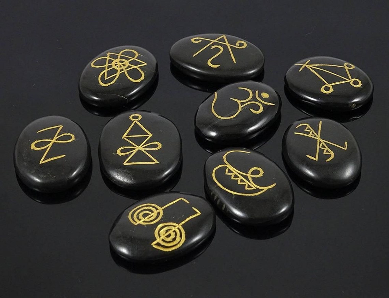 KARUNA REIKI Set Black TOURMALINE Karuna Runes Complete 9 | Etsy