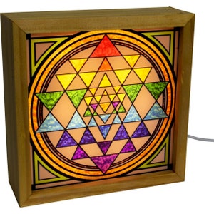 METATRON'S Cube Light Box, STAINED Glass Look 6" Glass Mandala Light ...
