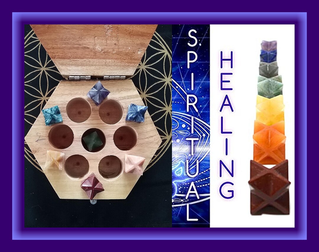 Chakra Crystal MERKABA SET, 7 Piece Merkaba Star Set, Chakra Crystal ...