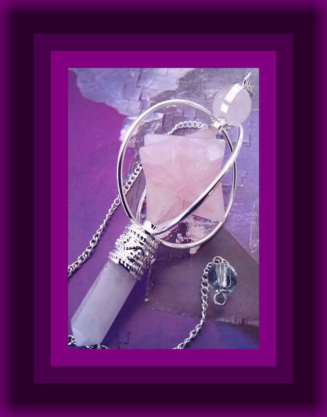 Rose Quartz PENDULUM, ROSE QUARTZ Spinning Merkaba Pendulum, Gorgeous ...