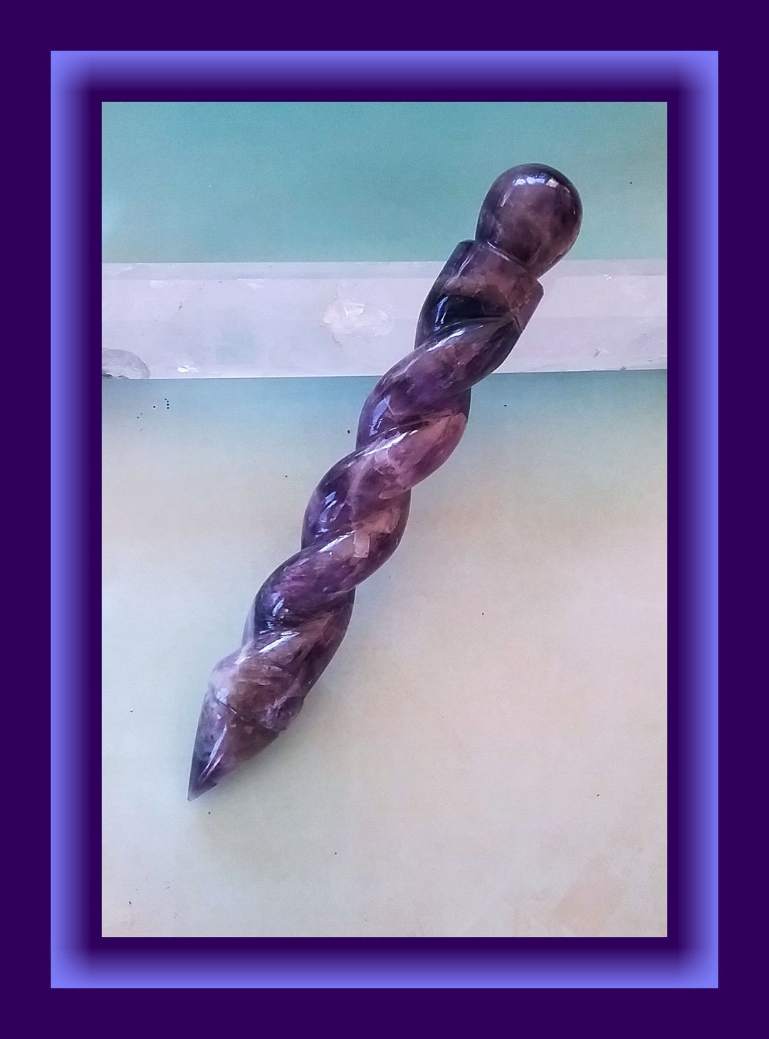AMETHYST WAND, Amethyst Crystal Wand, Carved Twist Solid Amethyst Wand ...