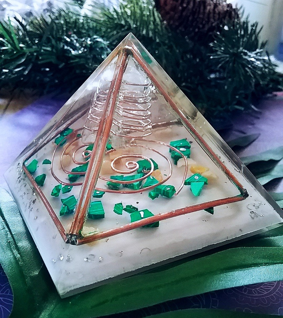 ORGONE PYRAMID, Orgone Emf Pyramid With Copper Pyramid, Copper Wrap ...