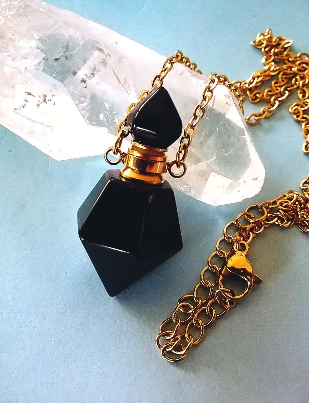 Obsidian Teardrop Urn Necklace: Gemstone Cremation Jewelry - Etsy