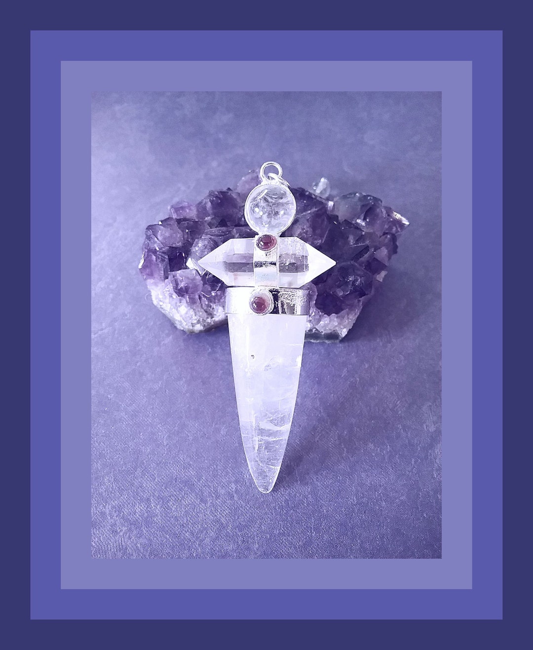 Herkimer Diamond Pendulum, Quartz Crystal Point, Silver Dowsing Tool - Etsy