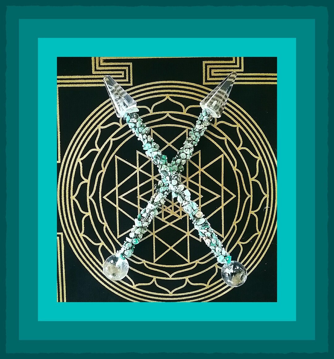 TURQUOISE WAND, Turquoise and Crystal Energy Wand, KINGMAN Turquoise ...