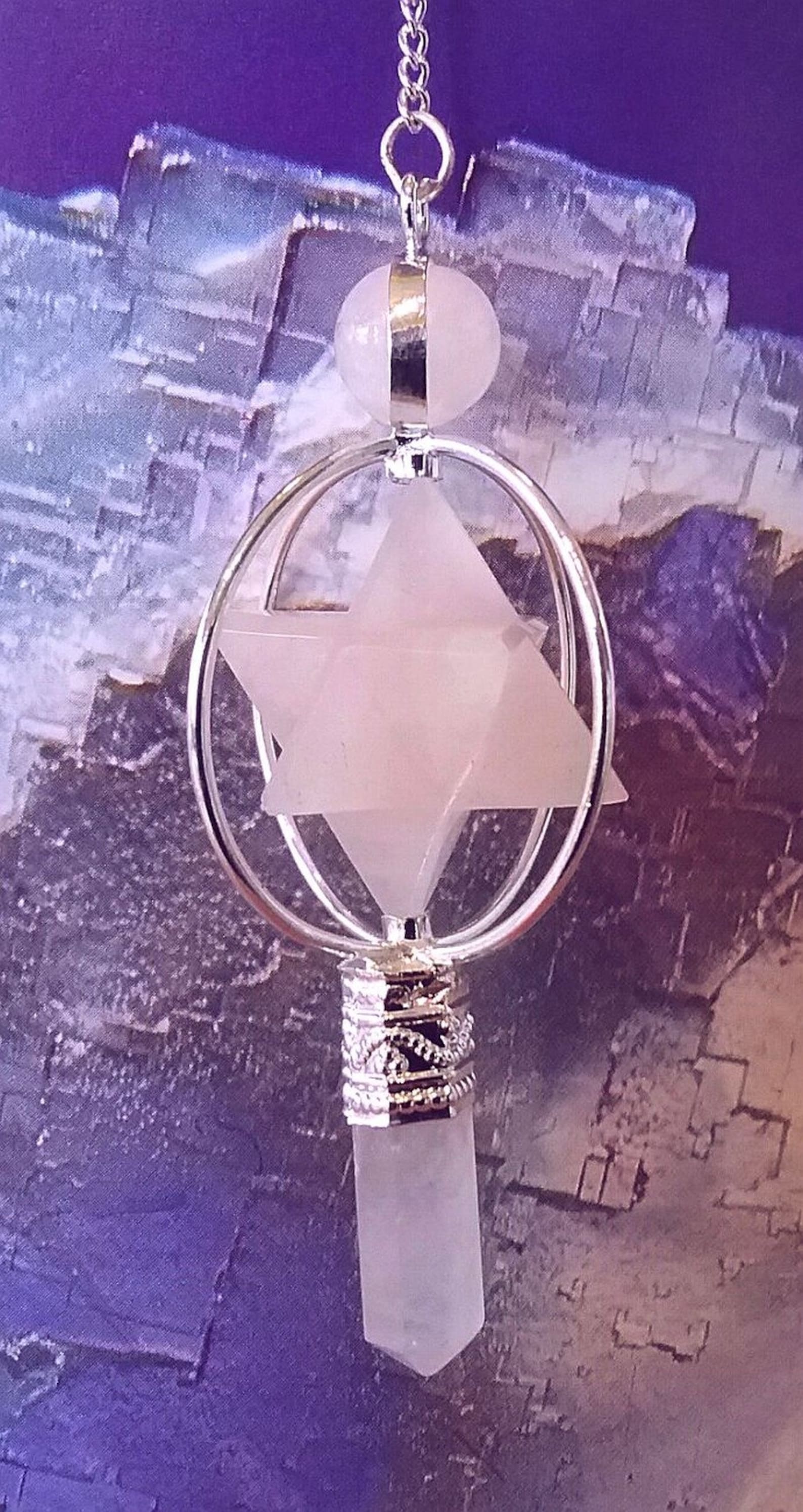Rose Quartz PENDULUM ROSE QUARTZ Spinning Merkaba Pendulum - Etsy