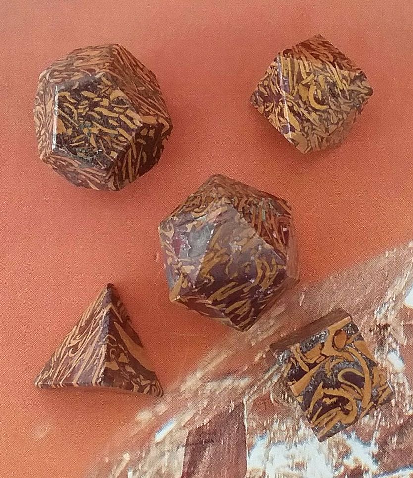 MARIAM JASPER Platonic Solids Set 5 Piece Calligraphy Stone | Etsy