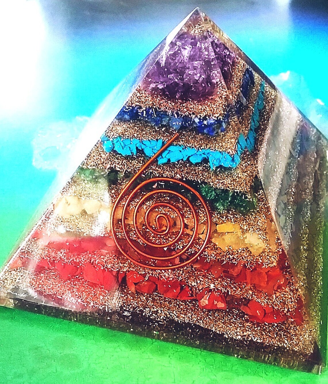 HUGE ORGONE Chakra PYRAMID 120MM Orgone 7 Chakra Layer - Etsy