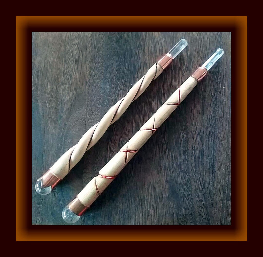Beech Wood Wizard Wand With Copper & Crystal - 10" - Etsy