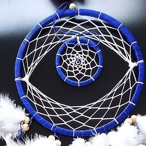 DOUBLE FEATHER DREAMCATCHER, Evil Eye Dreamcatcher, Dreamcatcher With ...