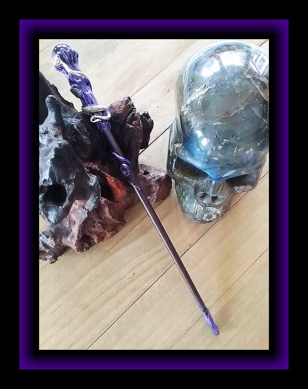 10" Magic Wand, AMETHYST SERPENT Wand, Large Purple CRYSTAL Wizard Wand ...