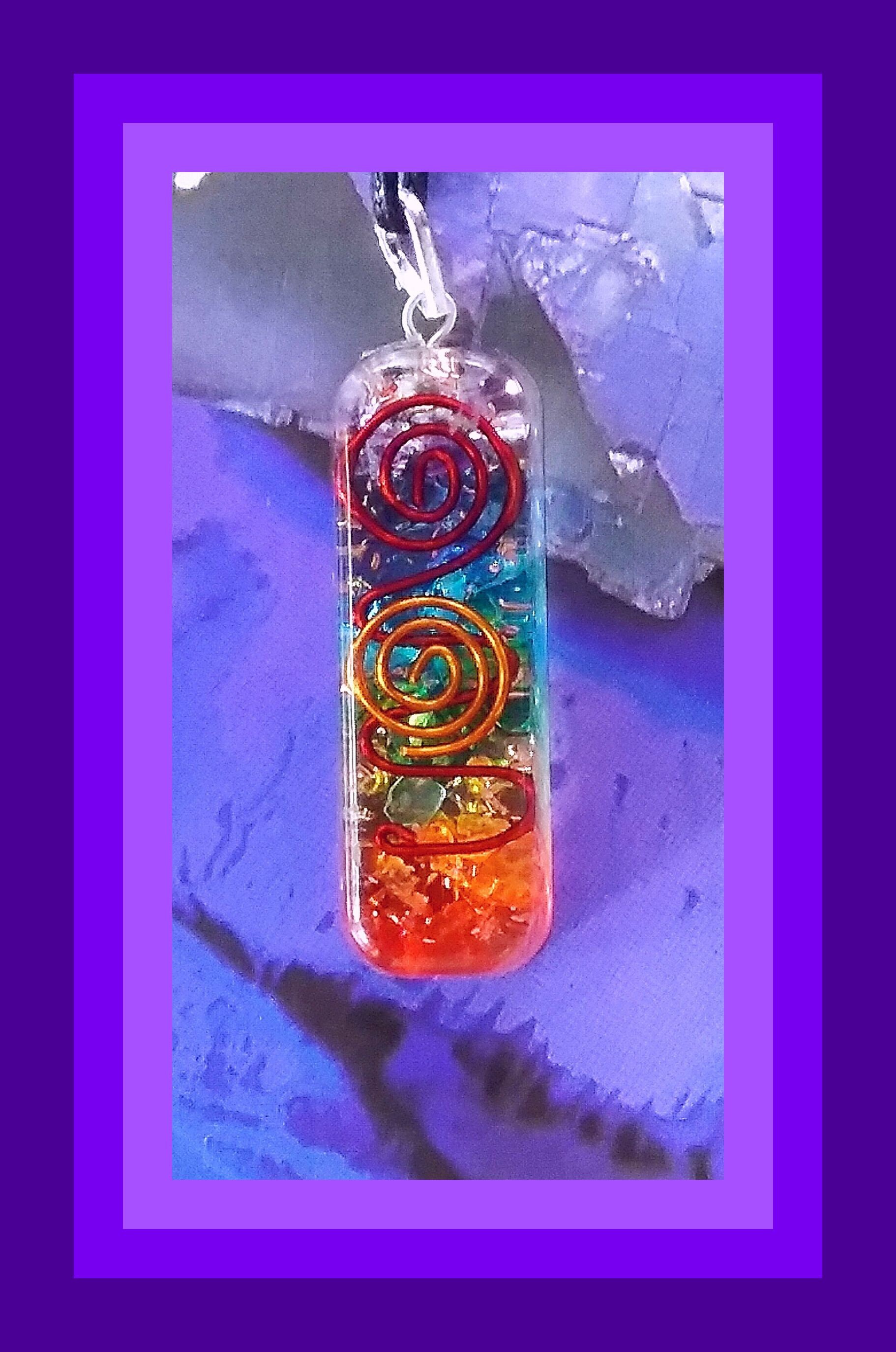 7 CHAKRA Orgone PENDANT Energized Orgone Double Copper Coil - Etsy