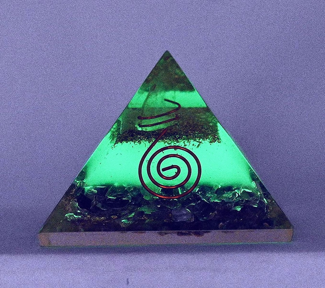 ORGONE Pyramid, GLOW in the Dark Pyramid With Black Tourmaline ...