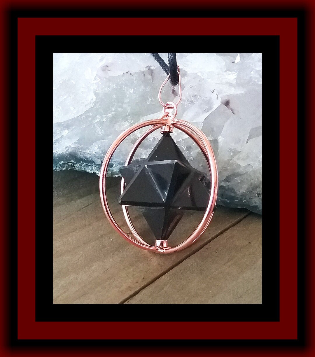 Black TOURMALINE Merkaba Pendant, SPINNING MERKABA Pendant With Black ...