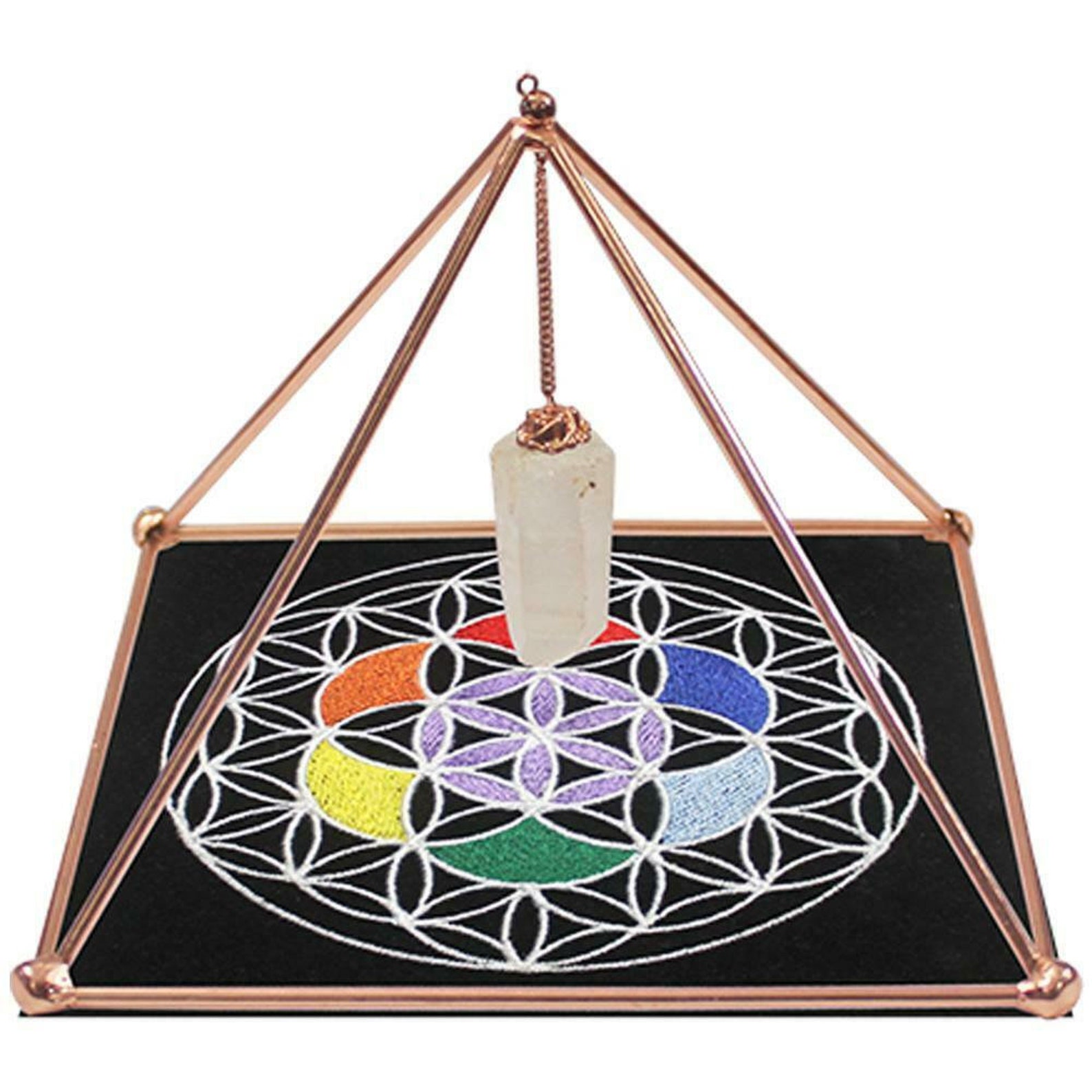 Copper PYRAMID Solid Copper Pyramid With Flower of Life - Etsy