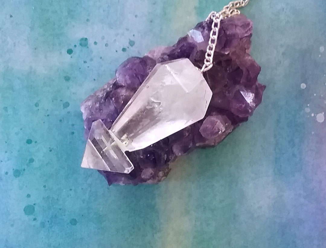 Arkansas Crystal Quartz Pyramid Pendant: Geometric Point Necklace - Etsy