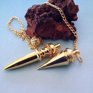 Brass Dowsing Pendulums: Sword & Teardrop Design, Gold Finish - Etsy