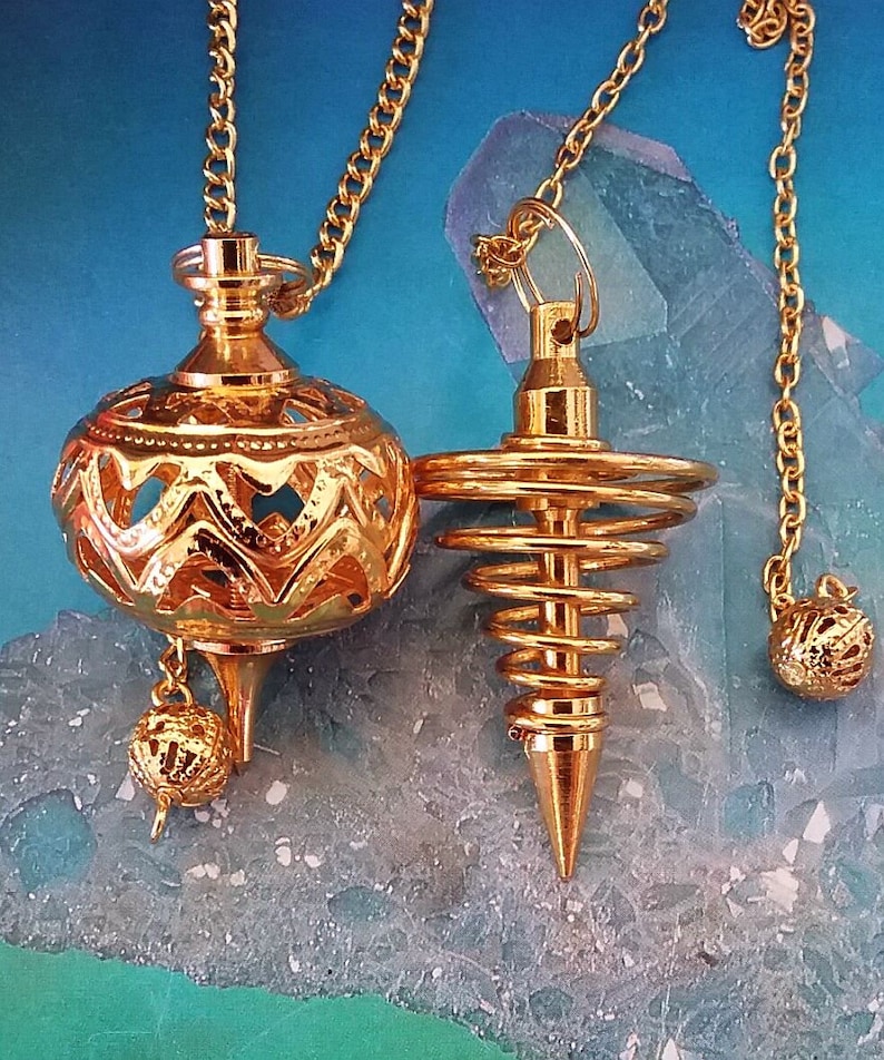 COPPER Gold or SILVER Dowsing PENDULUMS 2 Large Unusual - Etsy