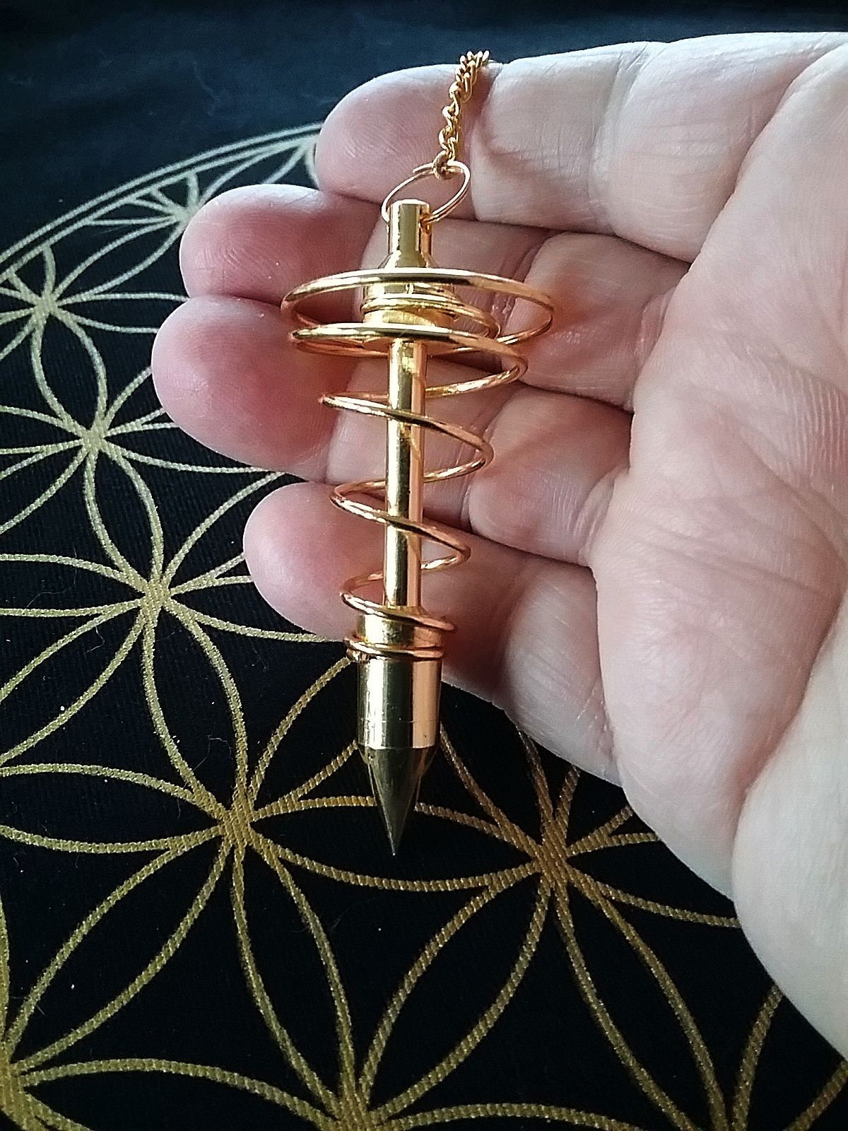 HUGE BRASS Pendulum Unique Vortex Coil Sacred Geometry - Etsy