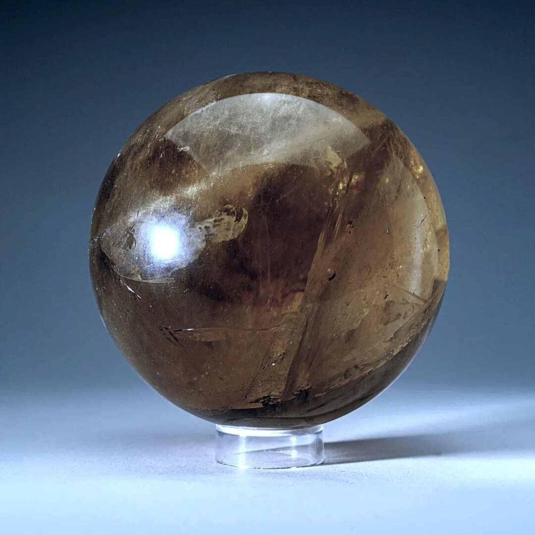 Smoky Quartz Sphere. With Mega Inclusions and Stand. Arkansas - Etsy
