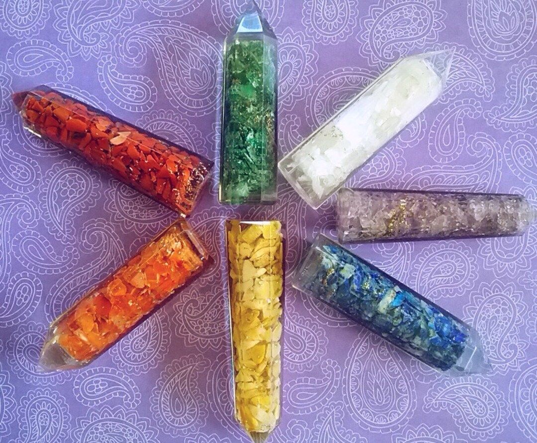 7 Chakra Wand Set Huge ORGONE WAND SET 7 Orgone Chakra - Etsy