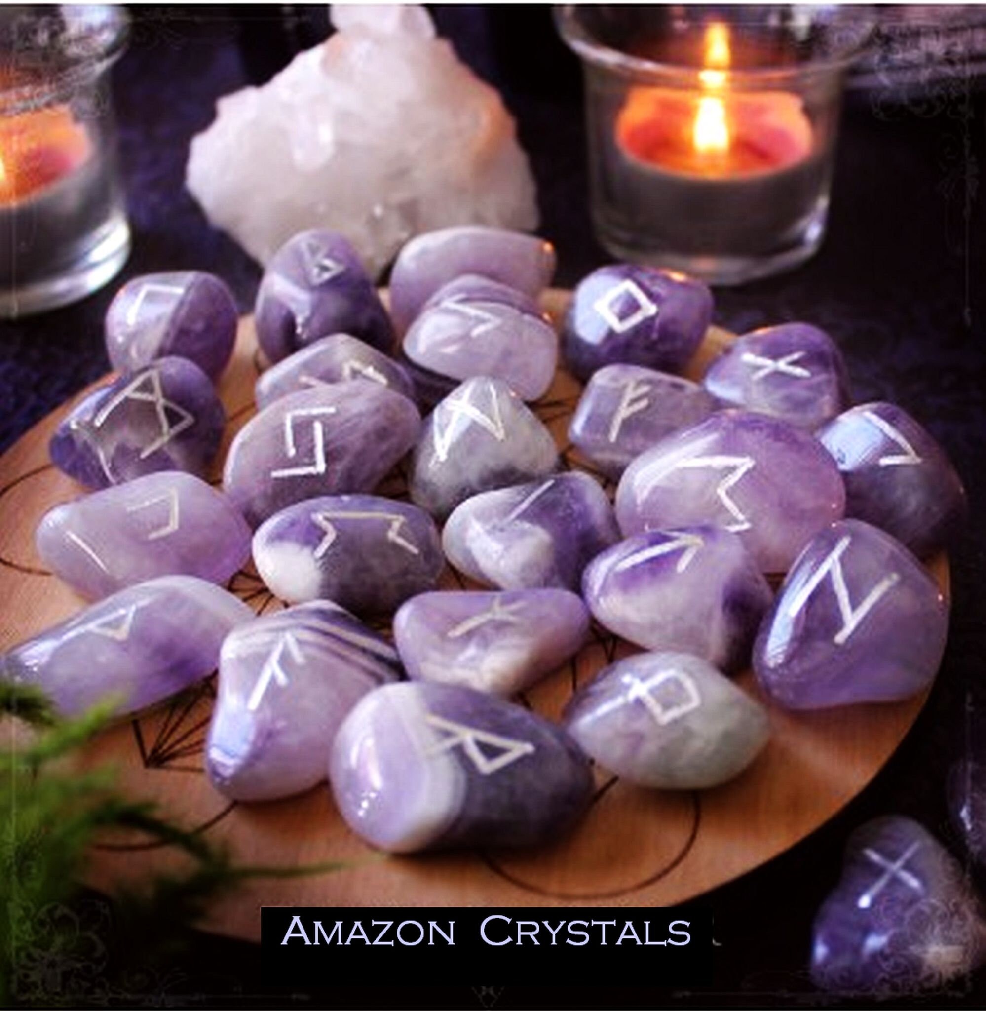 AMETHYST RUNE Set Engraved Purple Amethyst Crystal Rune Stone - Etsy