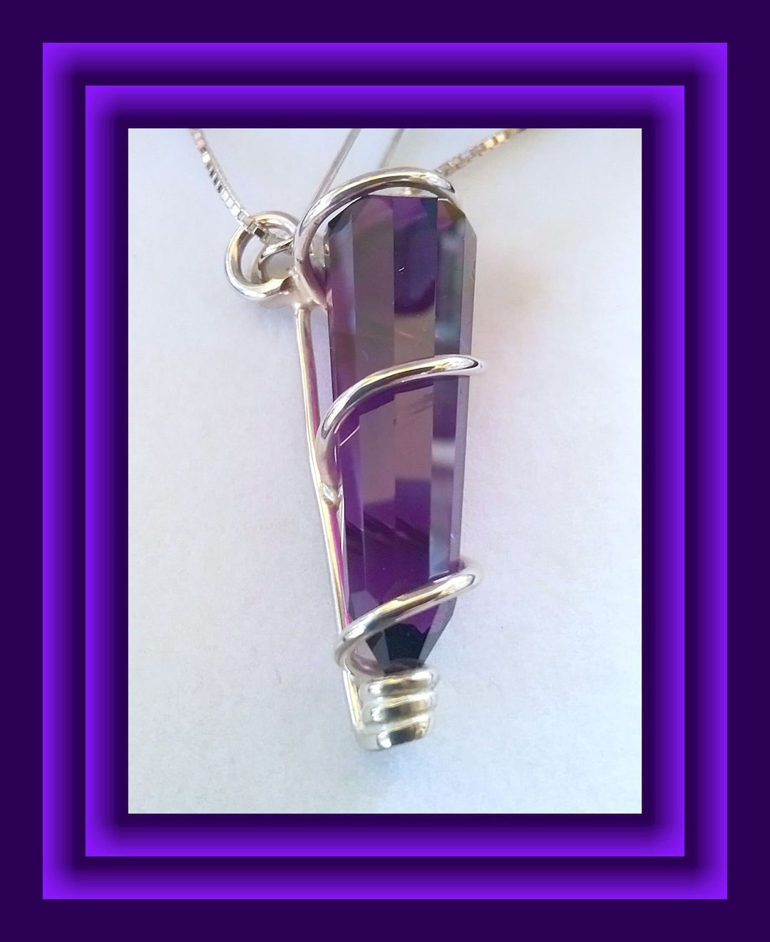 VOGEL Crystal Pendant Siberian PURPLE Quartz VOGEL Cut - Etsy