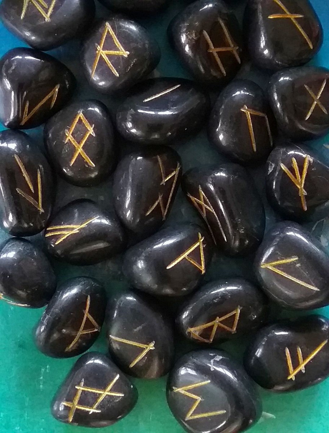 Rune Set, BLACK TOURMALINE Runes, Elder Futhark Runes, Viking Rune Set ...
