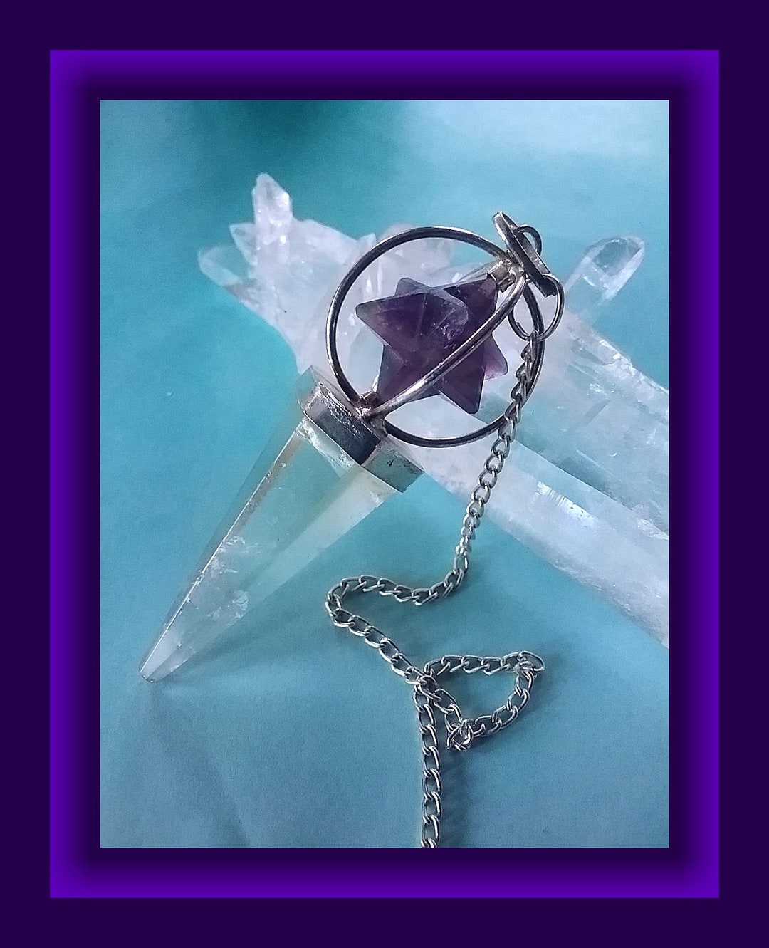 Amethyst Dowsing Pendulum: Spinning Merkaba Crystal, Sacred Geometry - Etsy