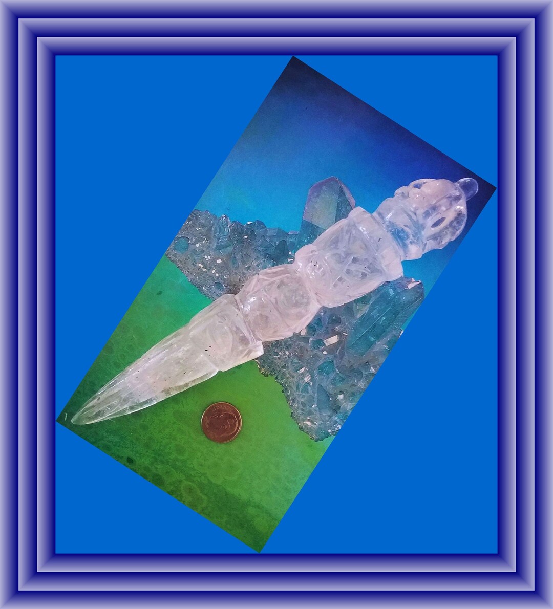 Himalayan Crystal Quartz Phurba: Hand Carved Buddhist Ceremonial Sword ...