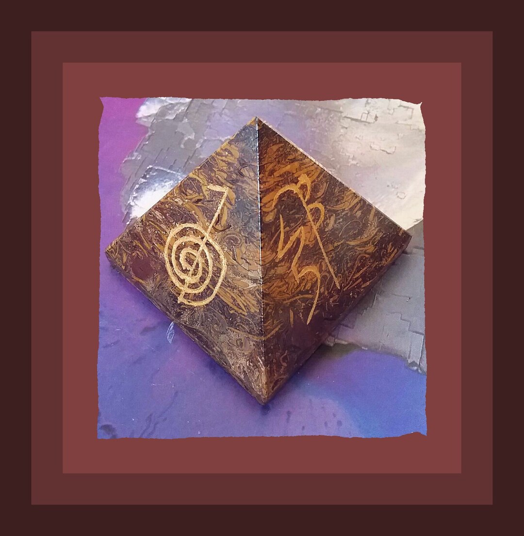 CALLIGRAPHY STONE Pyramid, CALLIGRAPHY Crystal Geometric Pyramid ...