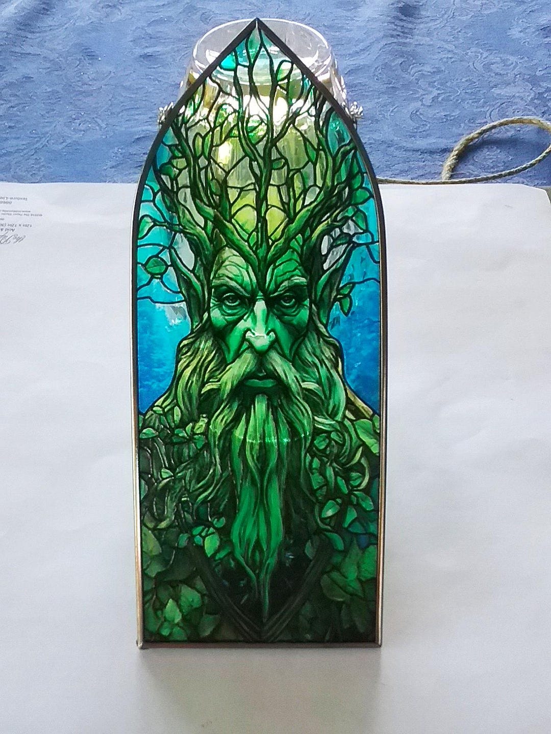 Green Man Suncatcher: 8" Stained Glass Style Pagan Window Decor - Etsy