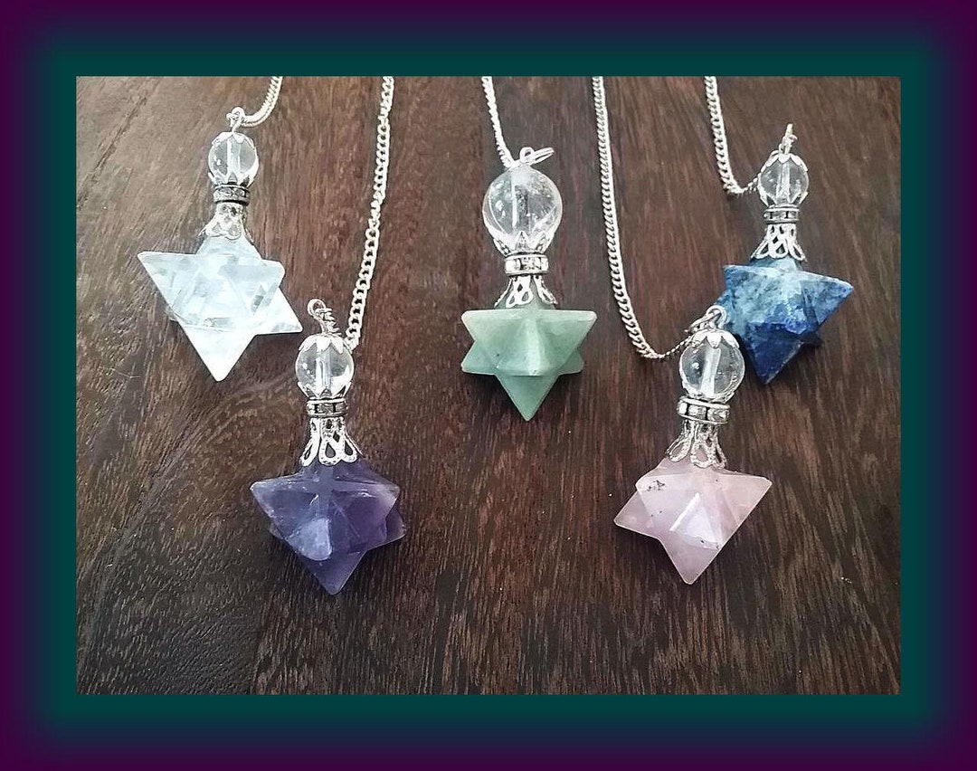 Diamond Cut Merkaba Dowsing Pendulum, Crystal MERKABA Pendulum, Sacred ...