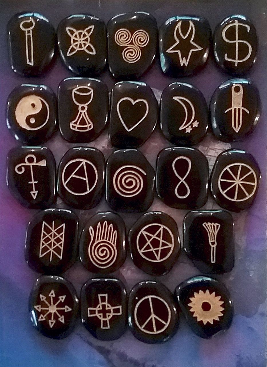 Black WICCAN RUNES Witches Runes Huge Rare Professional - Etsy