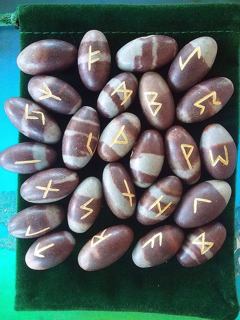 Huge Rune Set Narmada River SHIVA LINGAM Gold Engraved RUNE | Etsy