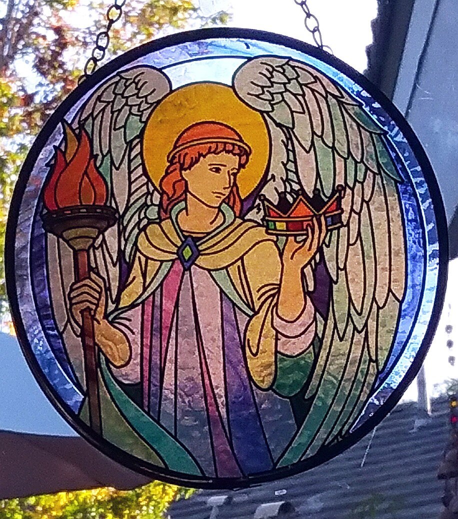 Glass Suncatcher ANGEL SUNCATCHER 6 Stained Glass Look - Etsy