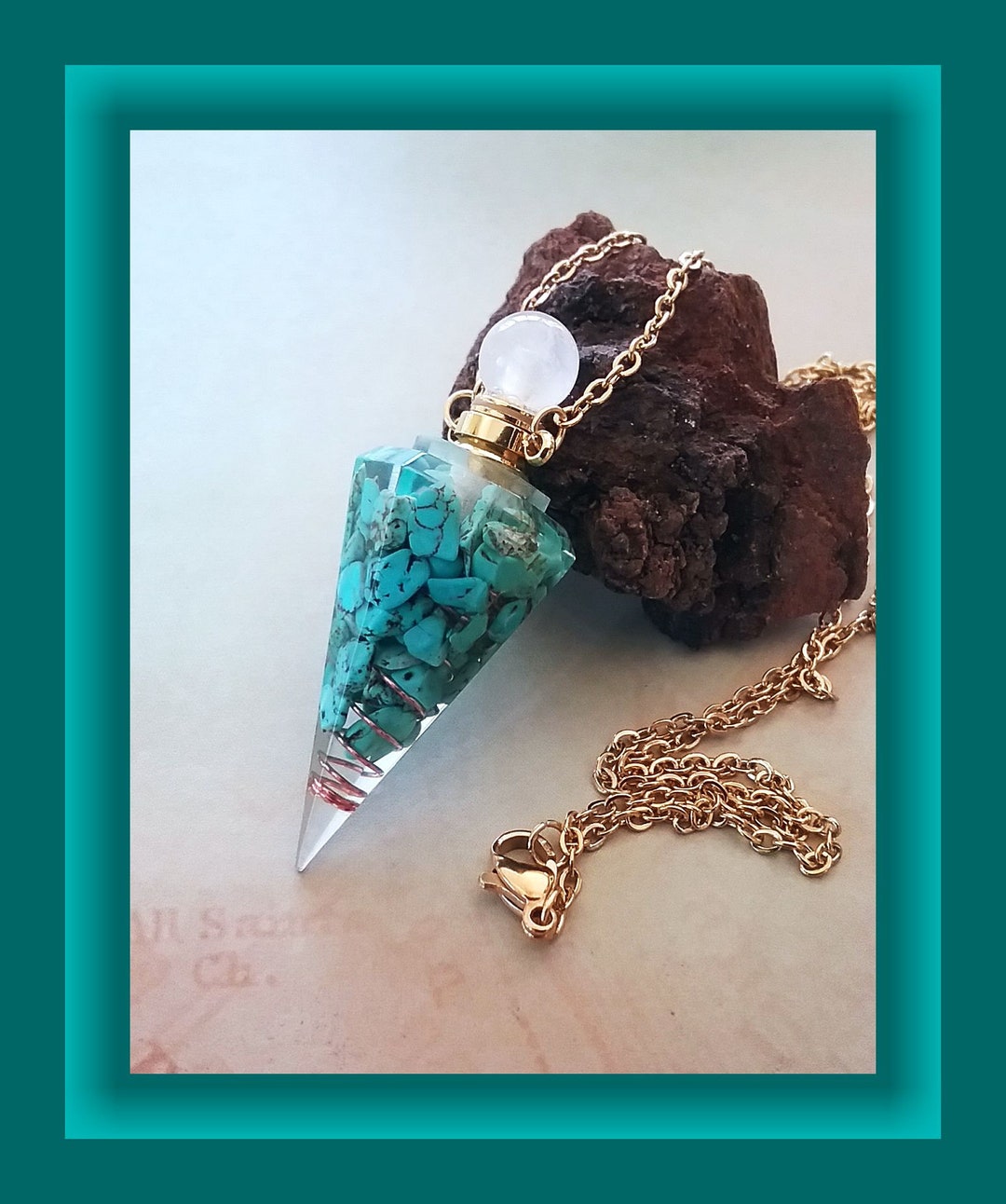 TURQUOISE Urn Necklace, Cremation Jewelry, ORGONE TURQUOISE Ashes ...